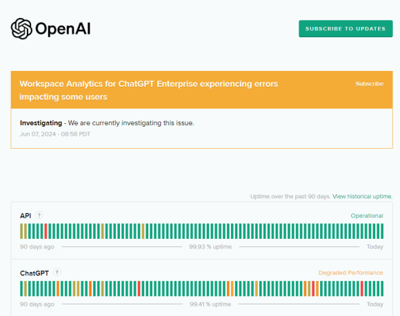 챗gpt 에러 서버 먹통 오류 확인하는 방법openai Status 접속 장애 네이버 블로그